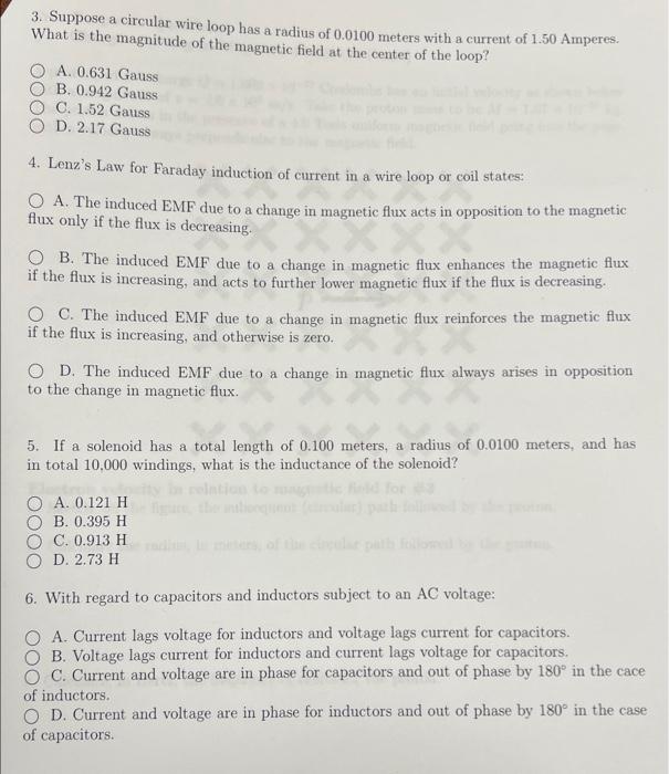 Solved 3. Suppose a circular wire loop has a radius of | Chegg.com