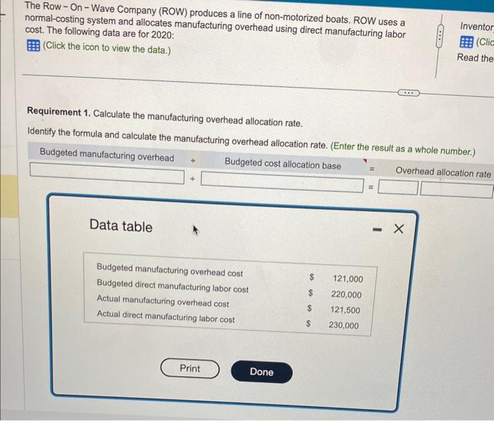 Solved The Row - On-Wave Company (ROW) produces a line of | Chegg.com