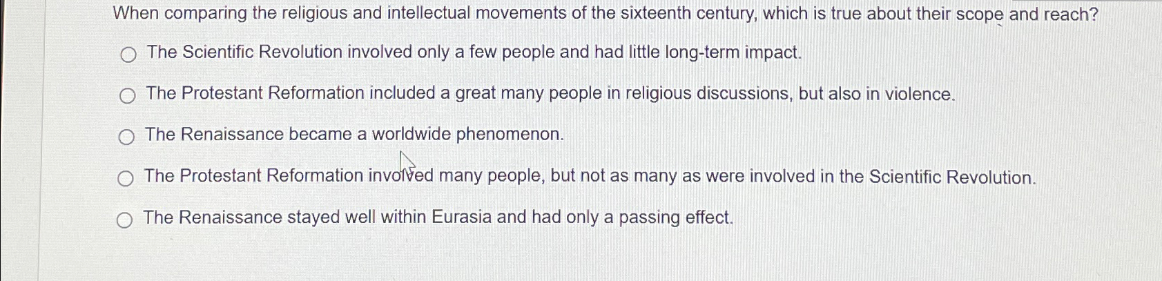 Solved When comparing the religious and intellectual | Chegg.com