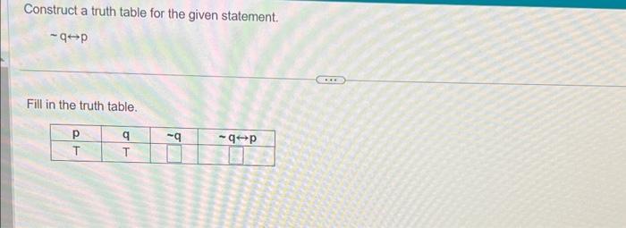 Solved Construct a truth table for the statement | Chegg.com