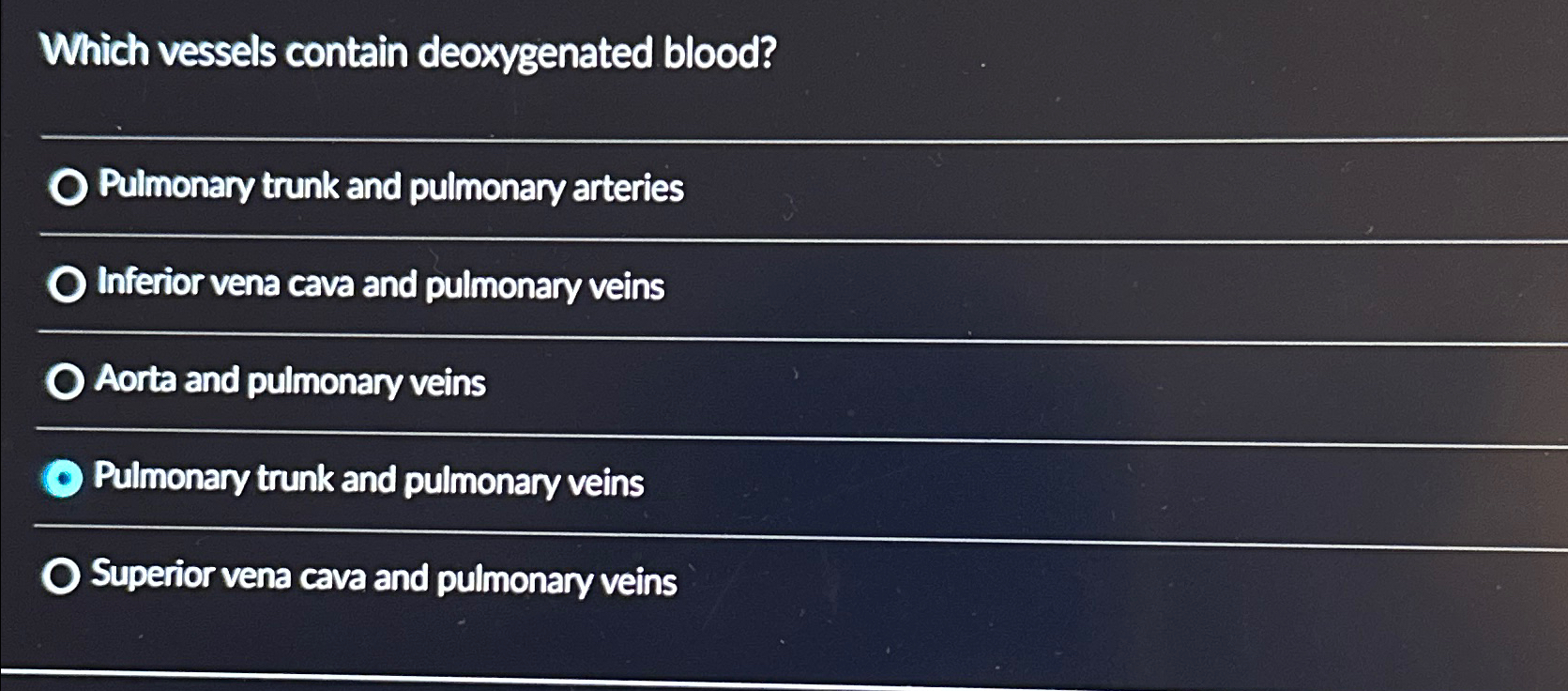 Solved Which vessels contain deoxygenated blood?Pulmonary | Chegg.com