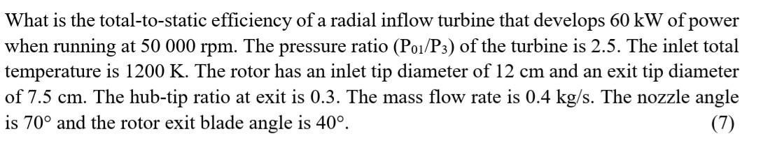 Solved What is the total-to-static efficiency of a radial | Chegg.com