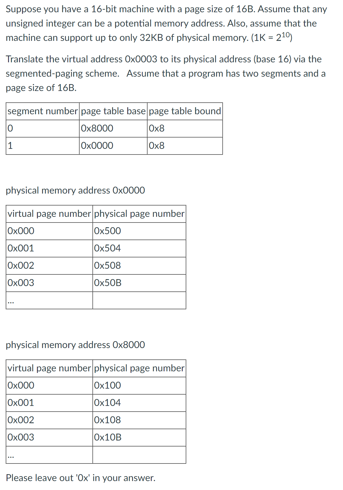 Solved Suppose you have a 16-bit machine with a page size of | Chegg.com