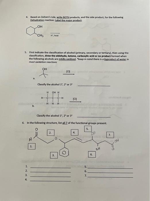 Solved 4. Based on ZaitseV's rule, write BOTH products, and | Chegg.com