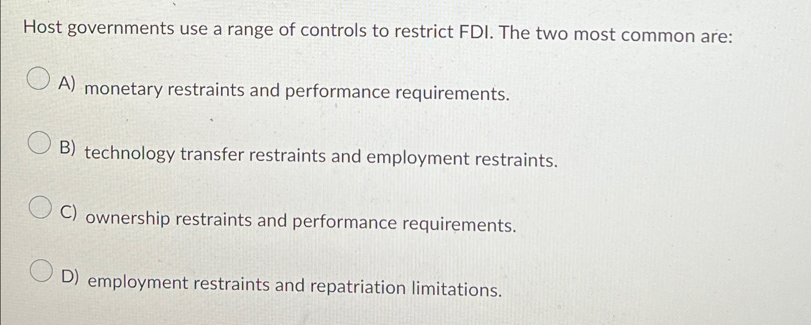 Solved Host governments use a range of controls to restrict | Chegg.com