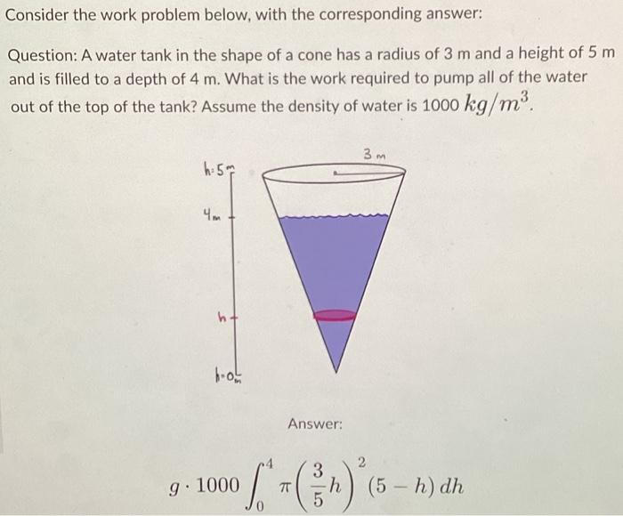 Solved Consider the work problem below, with the | Chegg.com