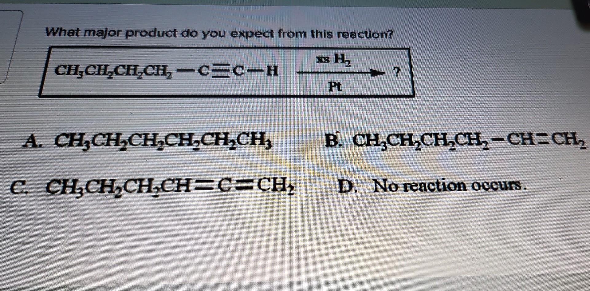 Solved What major product do you expect from this reaction? | Chegg.com