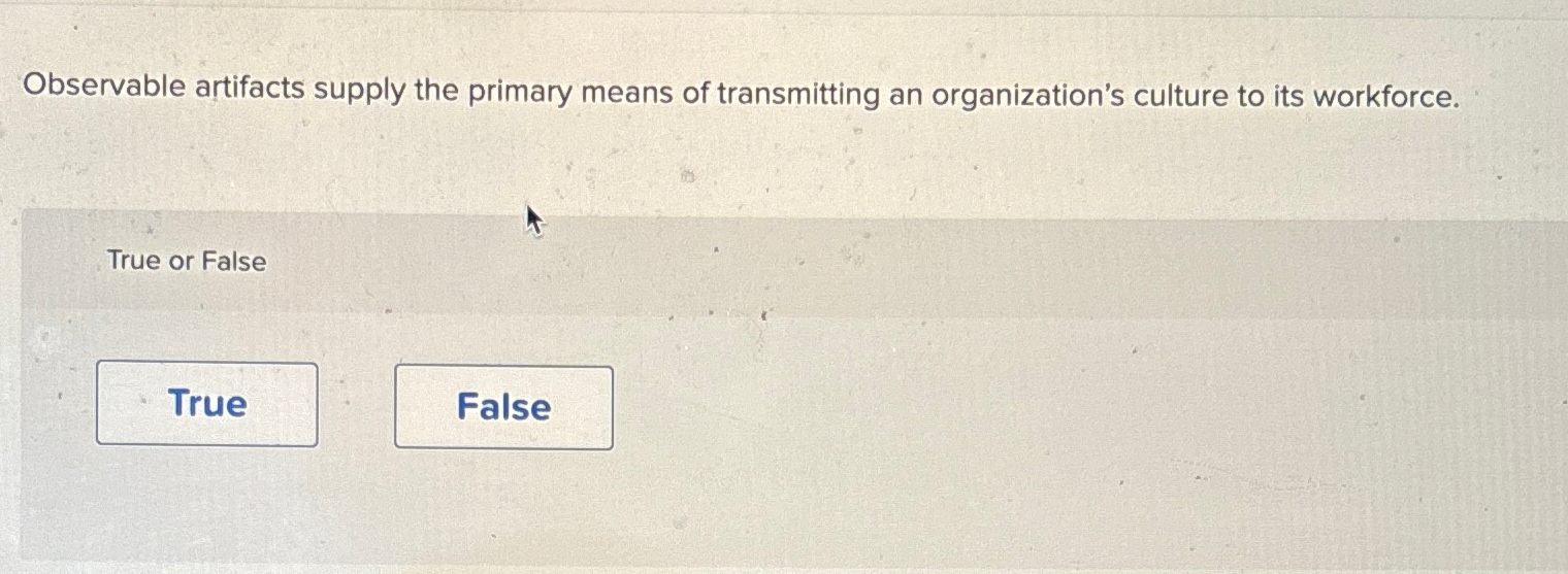 Solved Observable artifacts supply the primary means of | Chegg.com