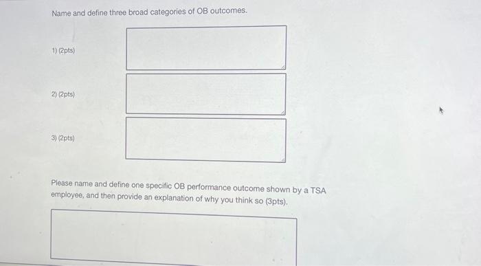 Solved Name and define three broad categories of OB | Chegg.com