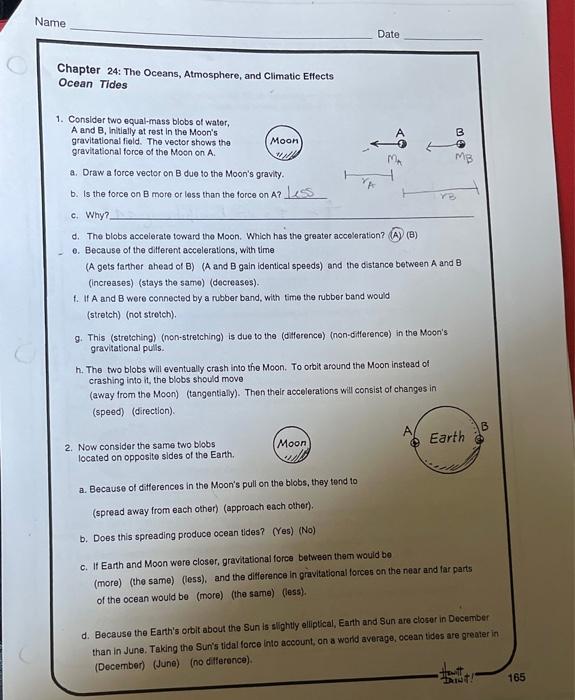 Chapter 24: The Oceans, Atmosphere, and Climatic | Chegg.com