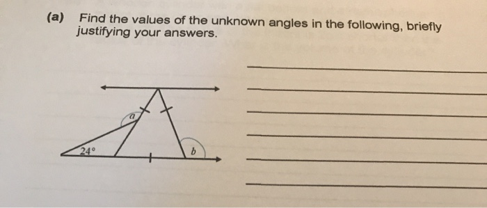 Solved (a) Find the values of the unknown angles in the | Chegg.com