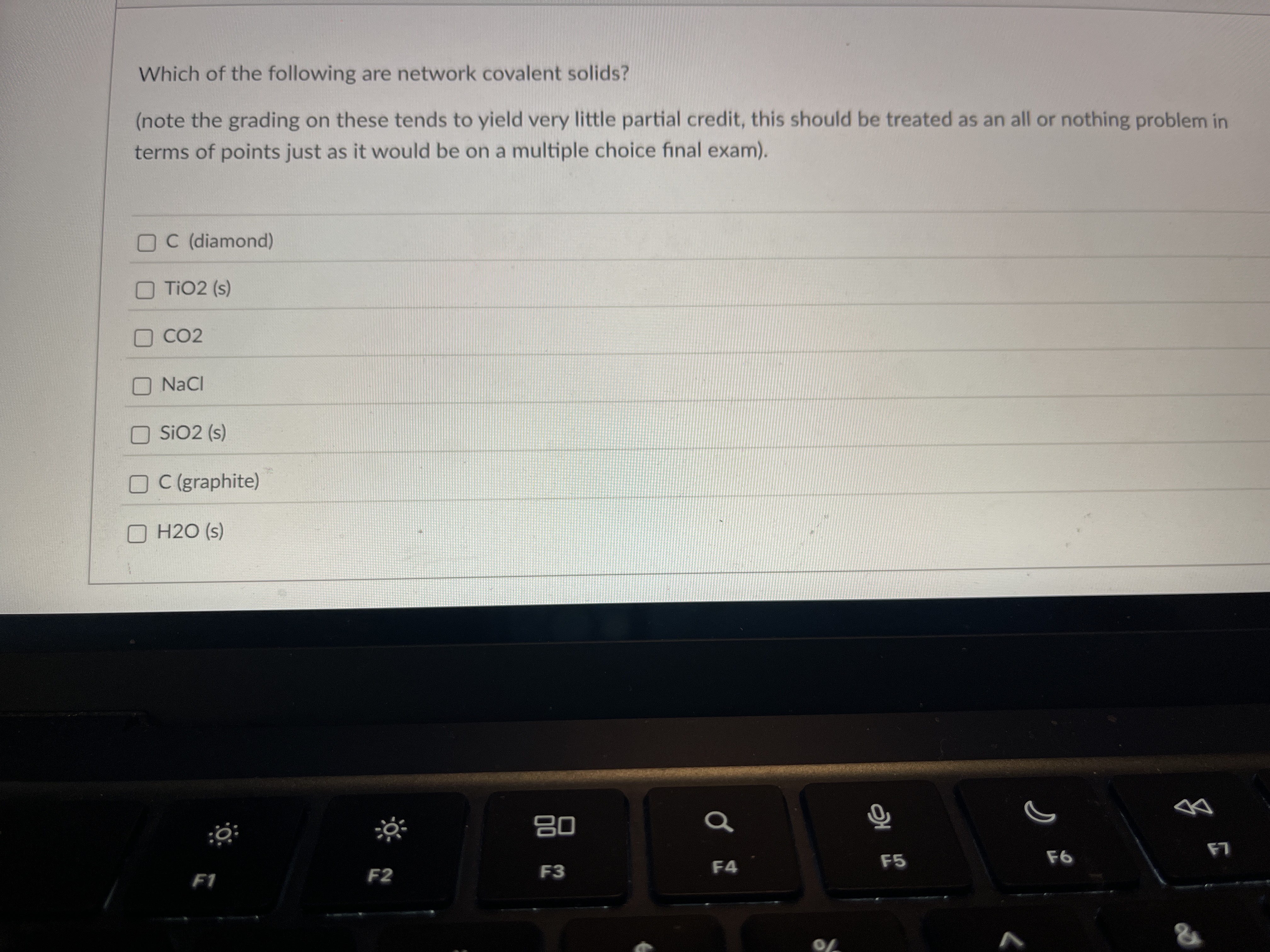 Solved Which of the following are network covalent | Chegg.com