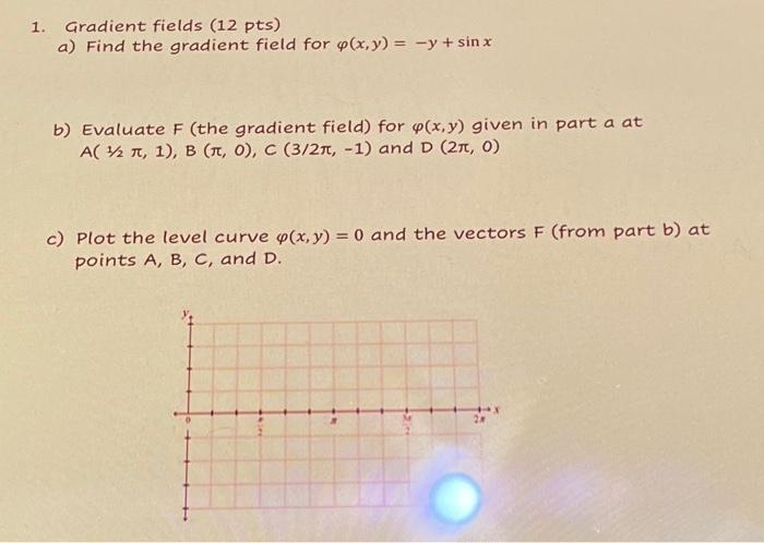 Solved 1. Gradient fields ( 12 pts) a) Find the gradient | Chegg.com