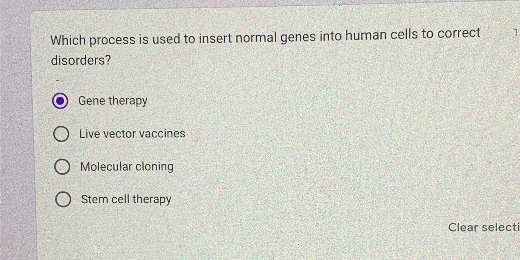 Solved Which process is used to insert normal genes into | Chegg.com