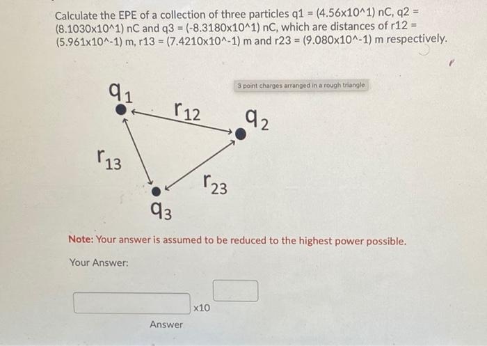 Solved Calculate the EPE of a collection of three particles | Chegg.com