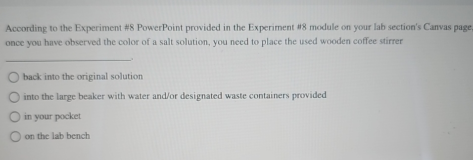 Solved According to the Experiment #8 ﻿PowerPoint provided | Chegg.com