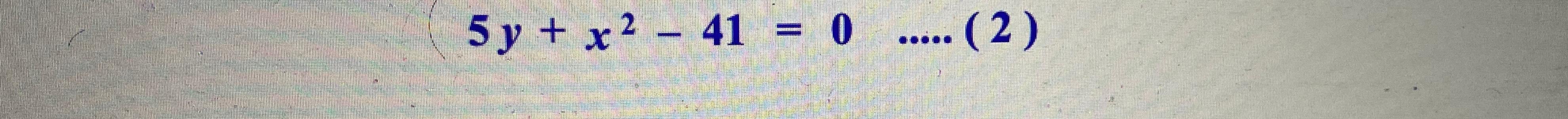 Solved 5y+x2-41=0 | Chegg.com