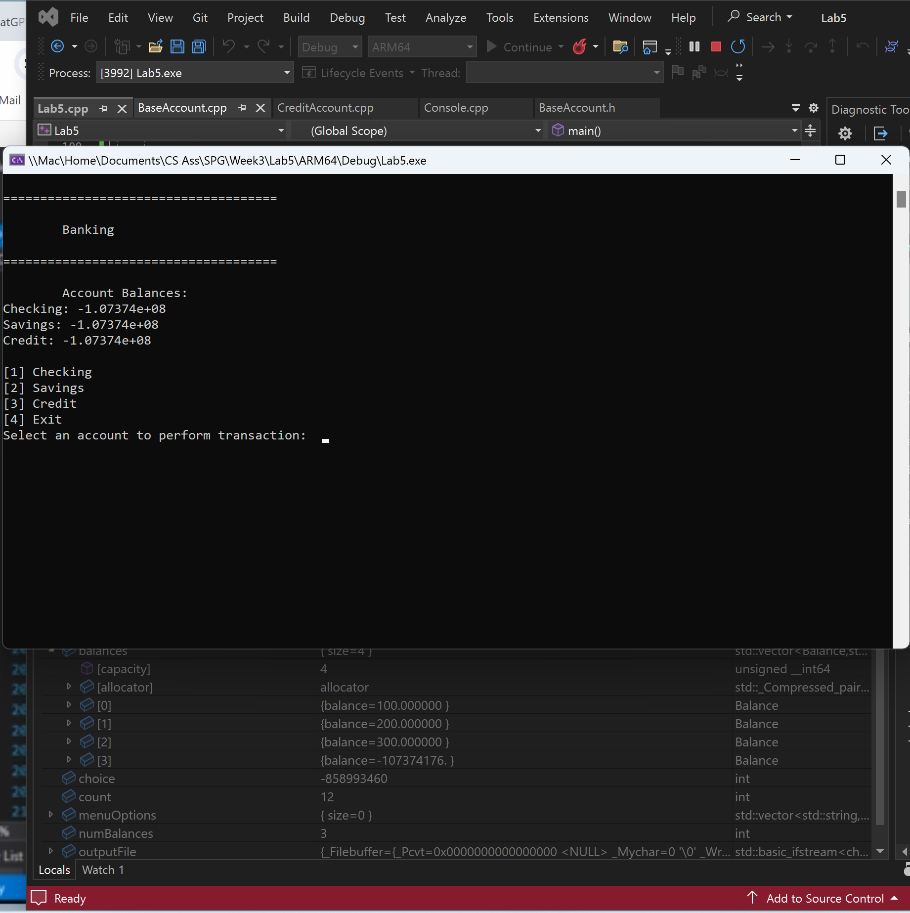 Solved struct Balance{ ﻿ float balance;};void | Chegg.com