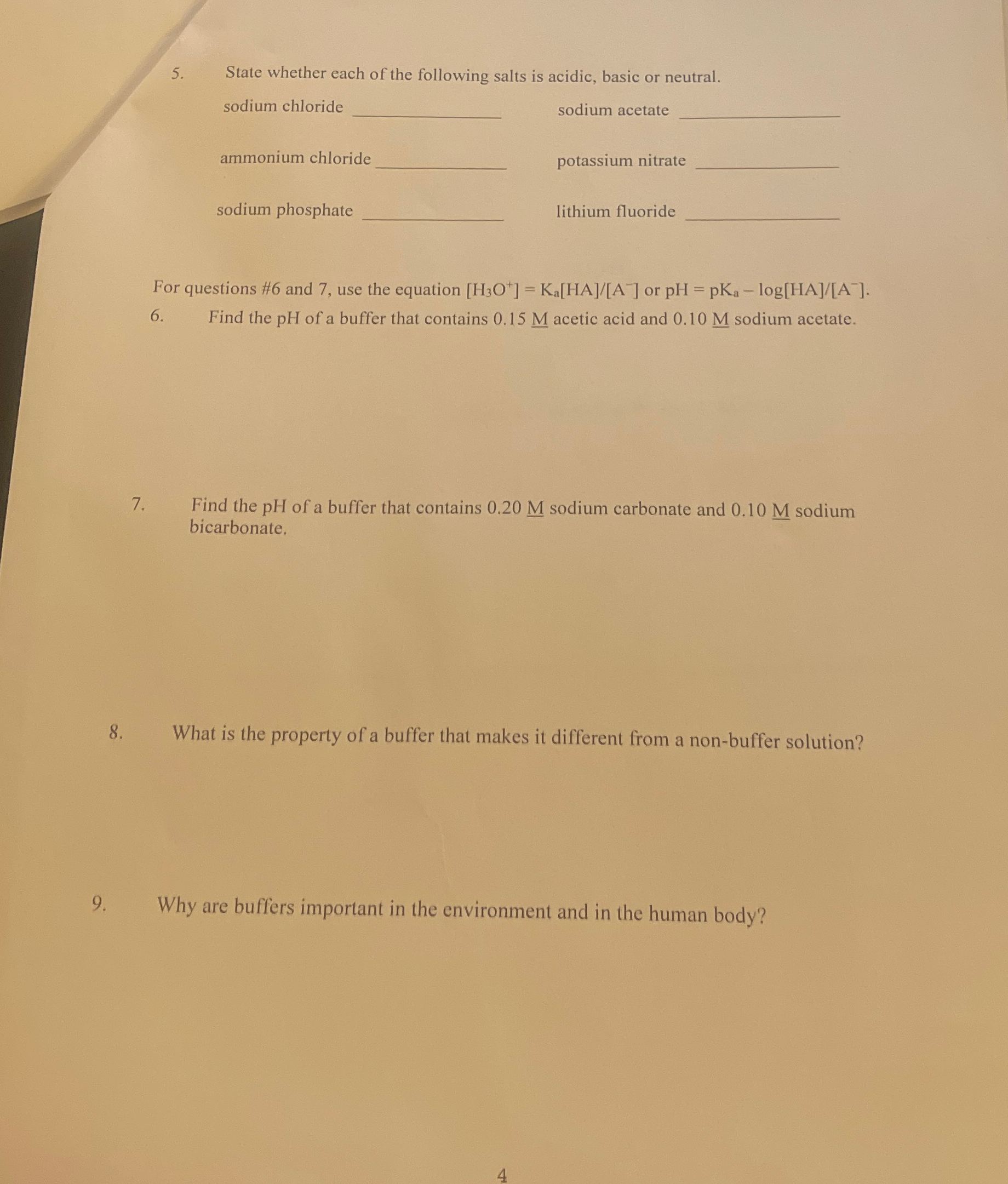 Solved State whether each of the following salts is acidic, | Chegg.com