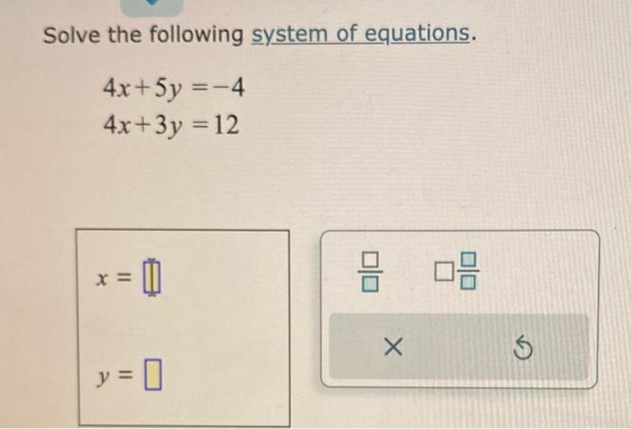 Solved Solve the following system of equations. | Chegg.com