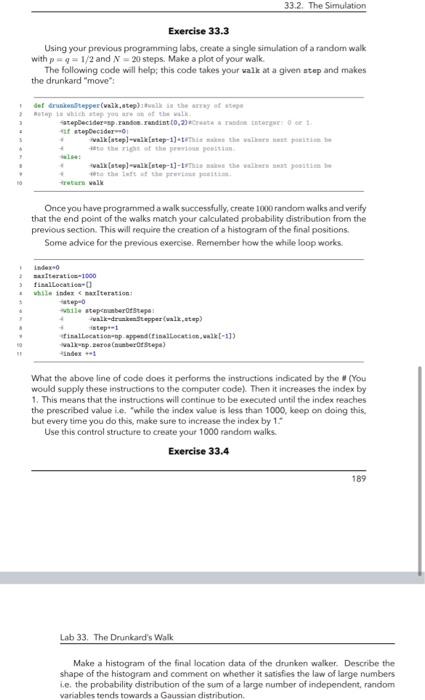 Solved 33.2 The Simulation Now that we have acquired the | Chegg.com