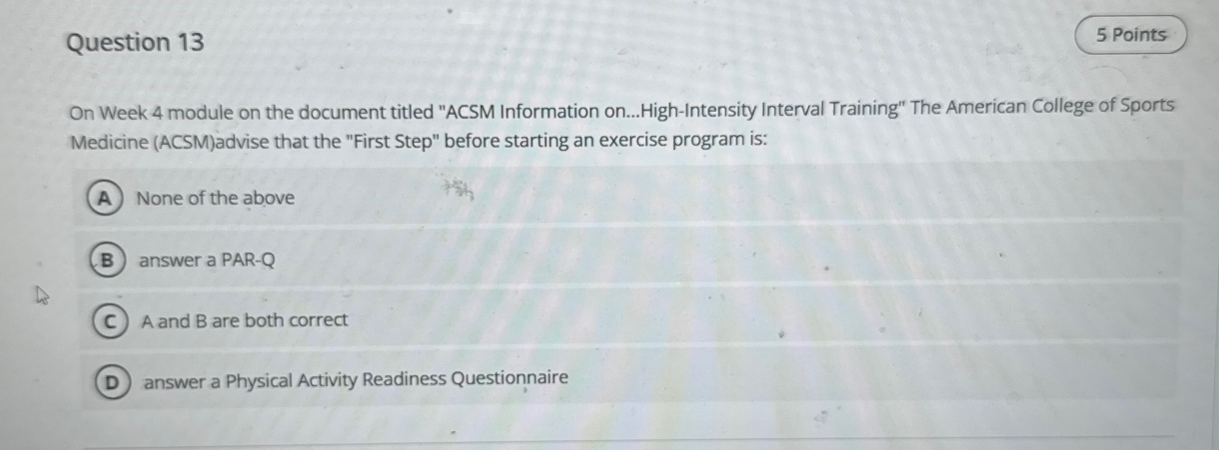 Solved Question 13On Week 4 ﻿module on the document titled | Chegg.com