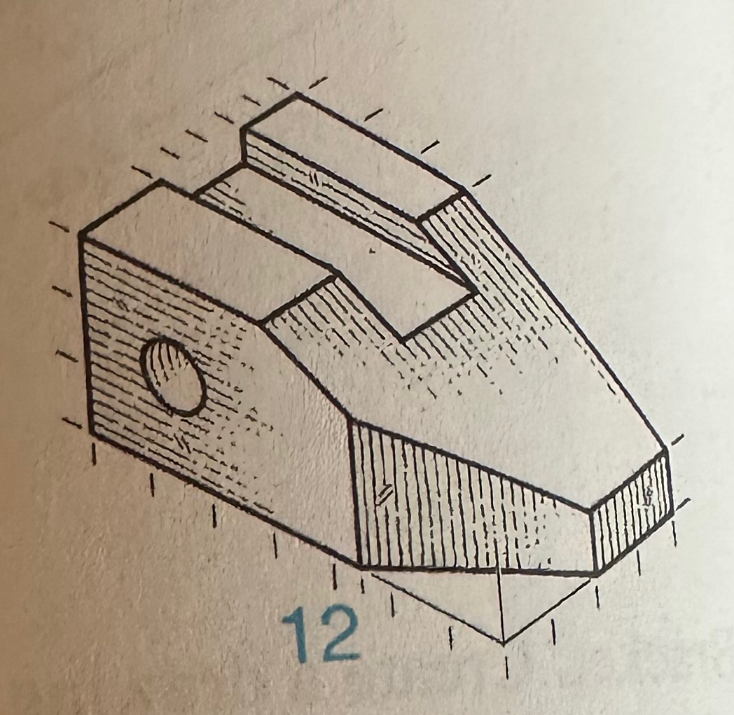 Solved Create the three orthogonal views from | Chegg.com
