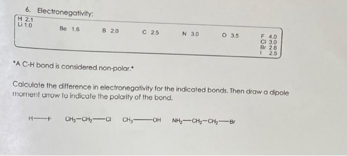 Solved "A C-H bond is considered non-polar." Calculate the | Chegg.com