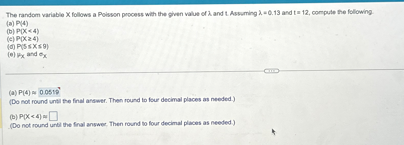 The random variable x ﻿follows a Poisson process with | Chegg.com