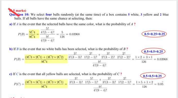 Solved 5 marks) Question 10: We select four balls randomly | Chegg.com Solved 5 marks) Question 10: We select four balls randomly | Chegg.com
