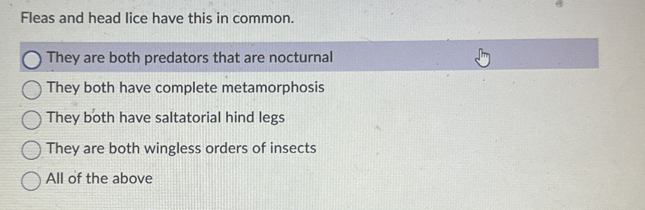 Solved Fleas and head lice have this in common.They are both | Chegg.com