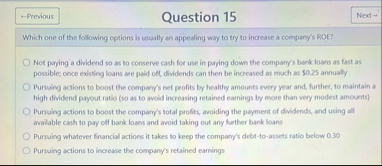 Solved Question 15Which one of the following options is | Chegg.com