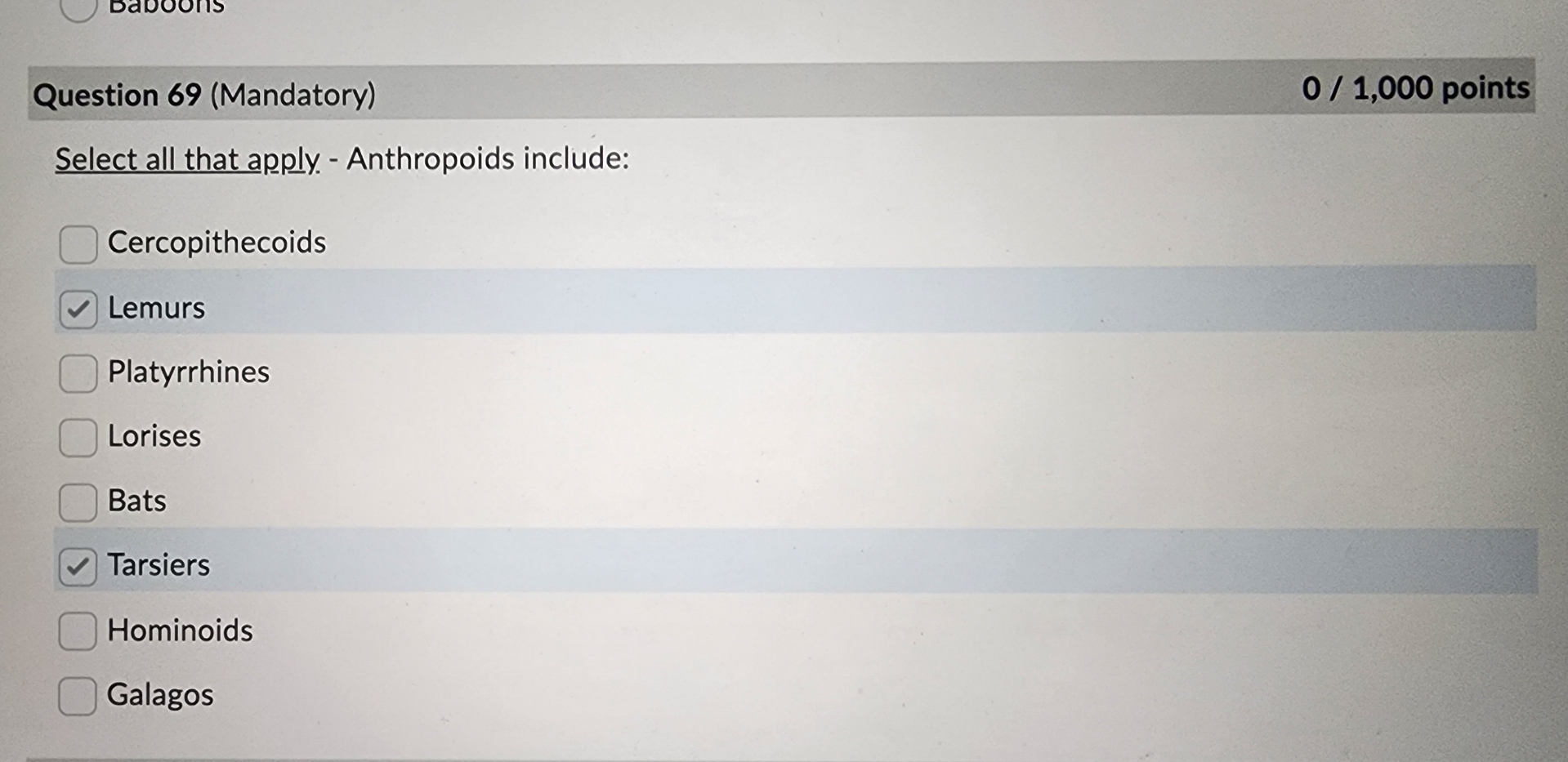 High Quality SOLUTION Question 69 (Mandatory)01,000 ﻿pointsSelect all ...