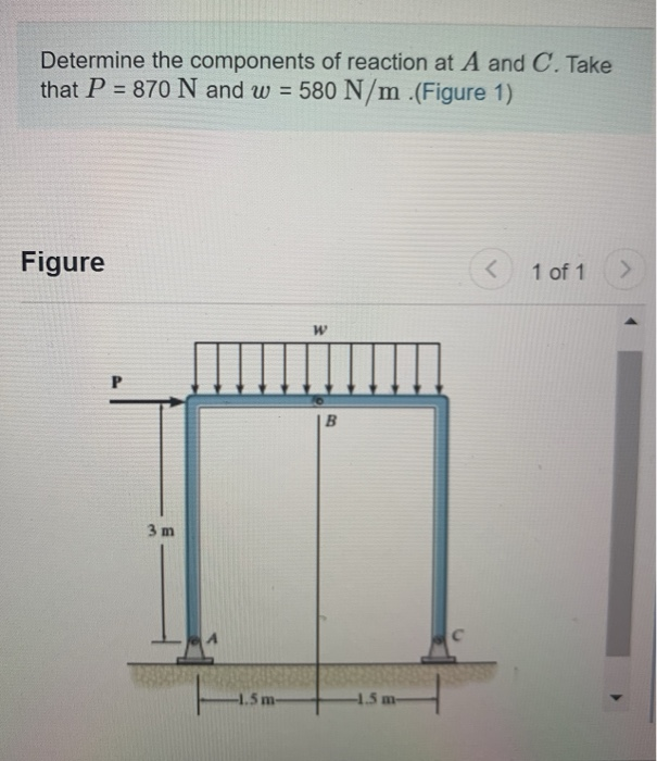 Solved Determine the components of reaction at A and C. Take | Chegg.com