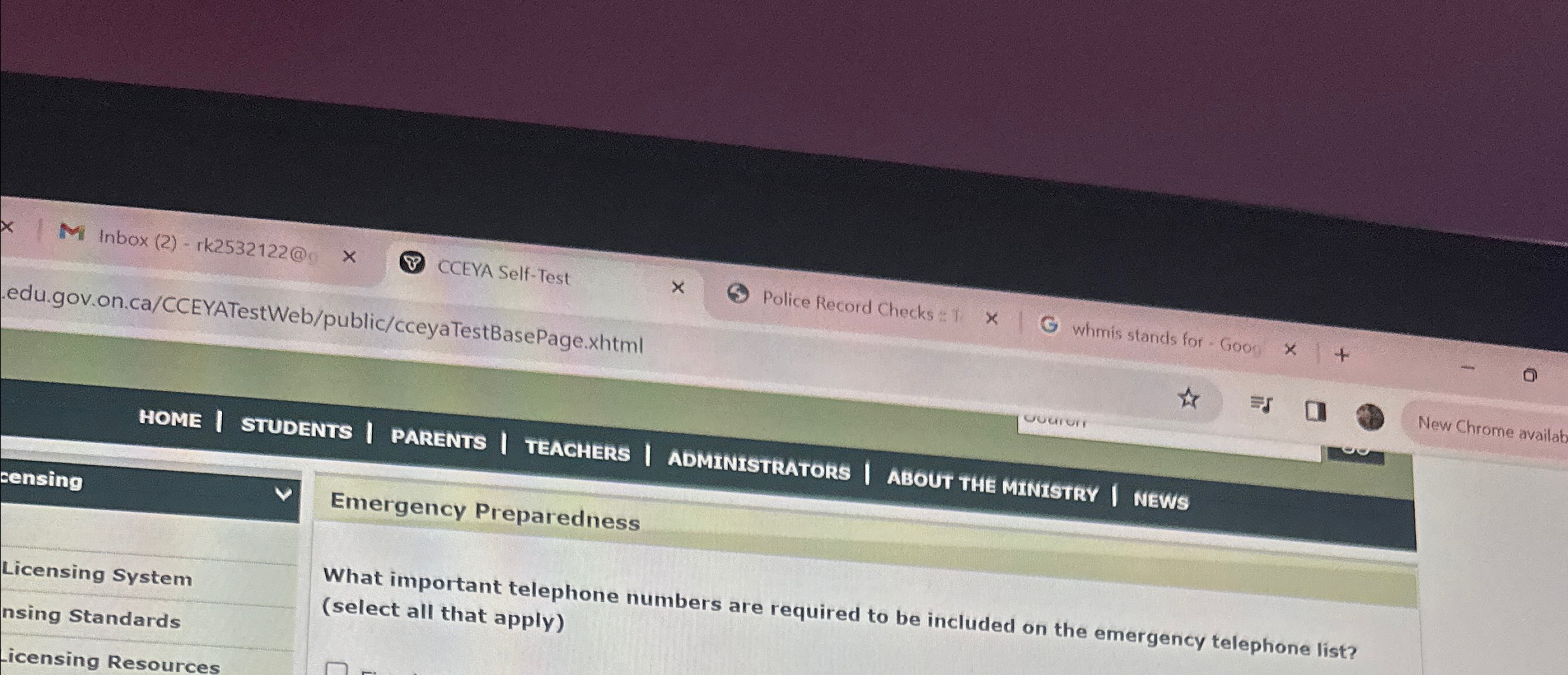 Solved What important telephone numbers are required to be | Chegg.com