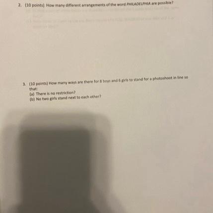 Solved 2. (10 points) How many different arrangements of the | Chegg.com