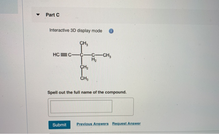 Solved Part C Interactive 3D display mode 0 CHE HỌ=c– – CH, | Chegg.com