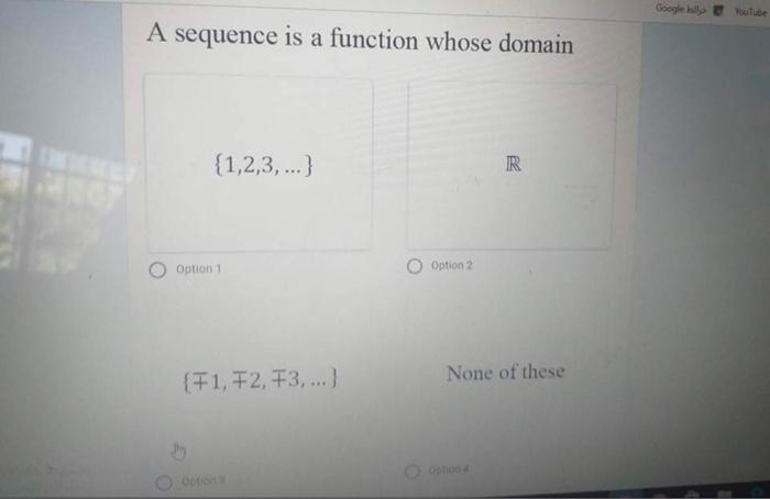 Solved Google VouTube A sequence is a function whose domain | Chegg.com