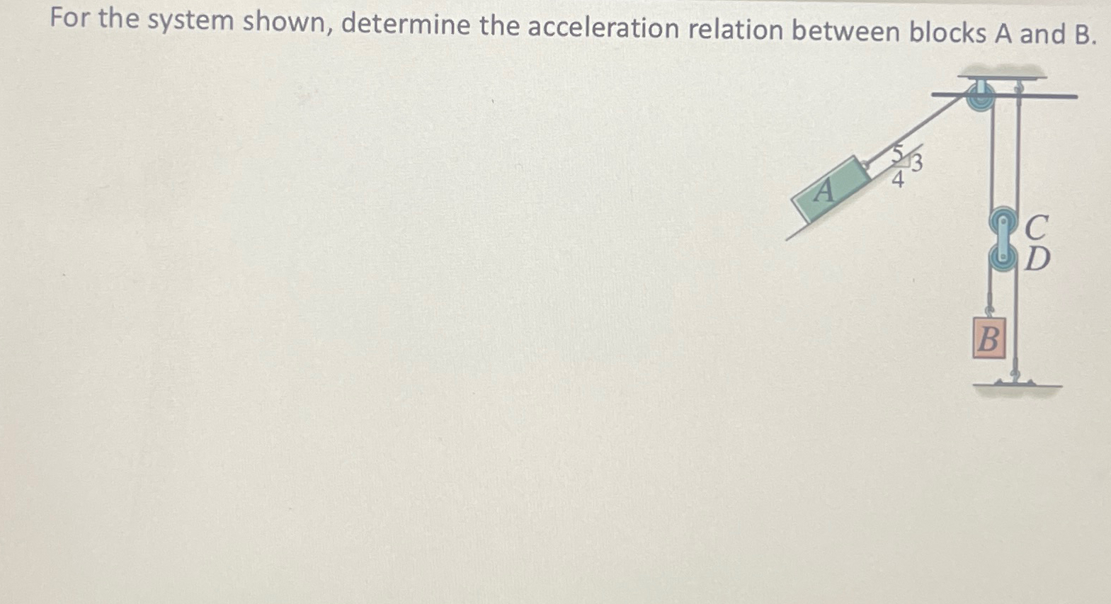 Solved For the system shown, determine the acceleration | Chegg.com