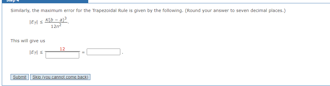 Similarly, the maximum error for the Trapezoidal Rule | Chegg.com