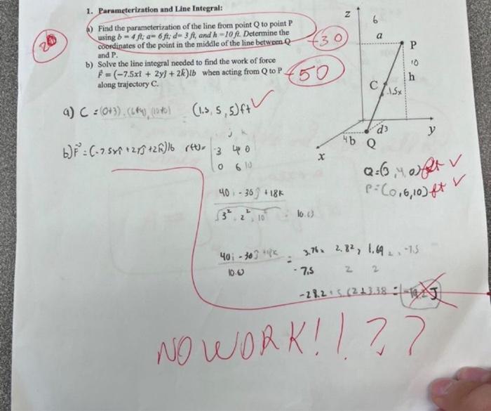 Solved N 6 a ( 30 20 1. Parameterization and Line Integral: | Chegg.com