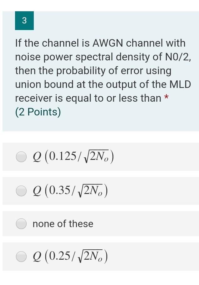 Solved Consider the signal constellation of a digital | Chegg.com