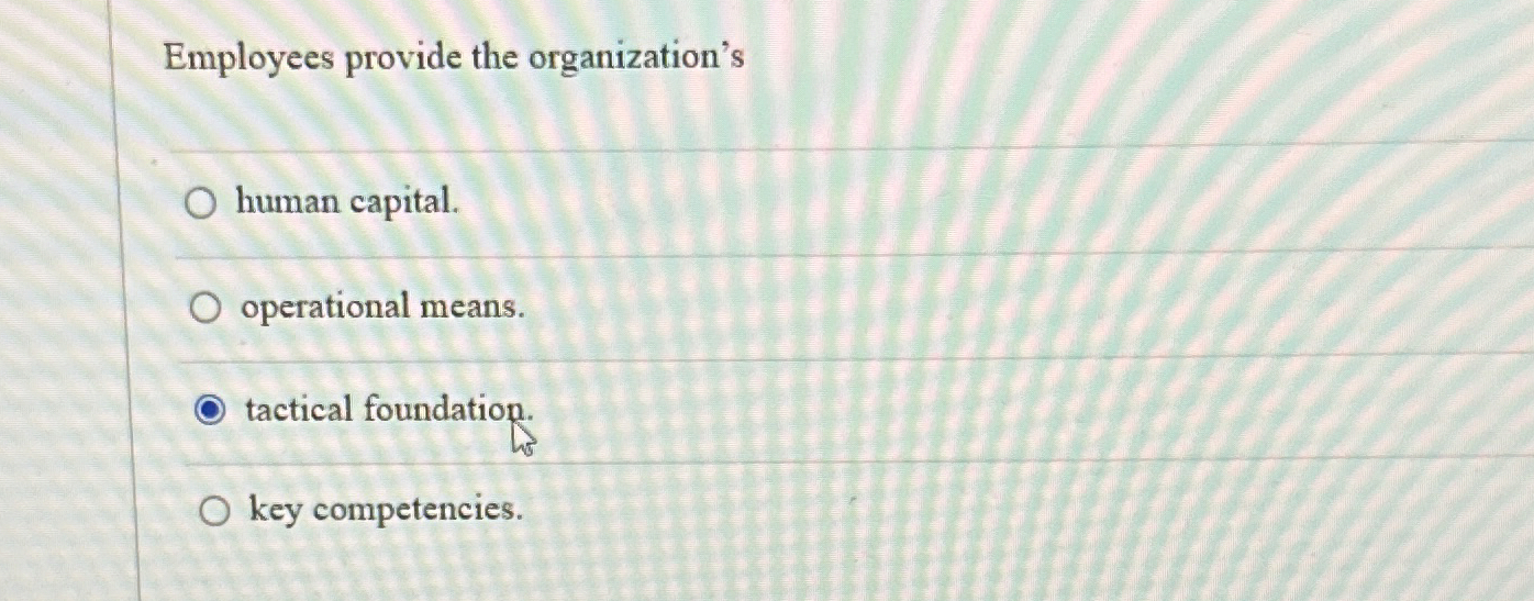 Solved Employees provide the organization'shuman | Chegg.com