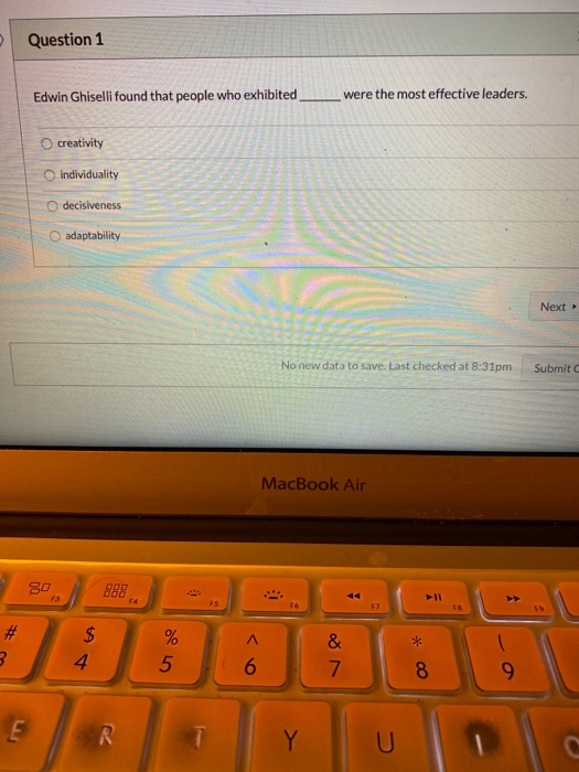 Solved Question 1 Edwin Ghiselli found that people who | Chegg.com