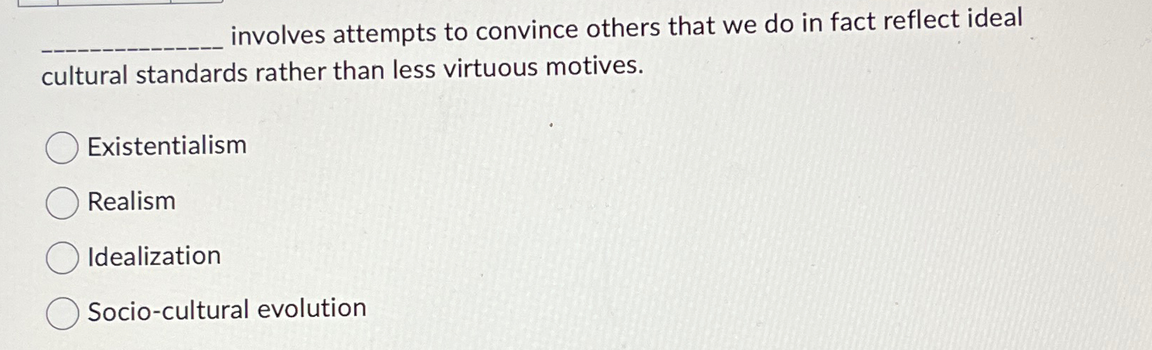 Solved involves attempts to convince others that we do in | Chegg.com