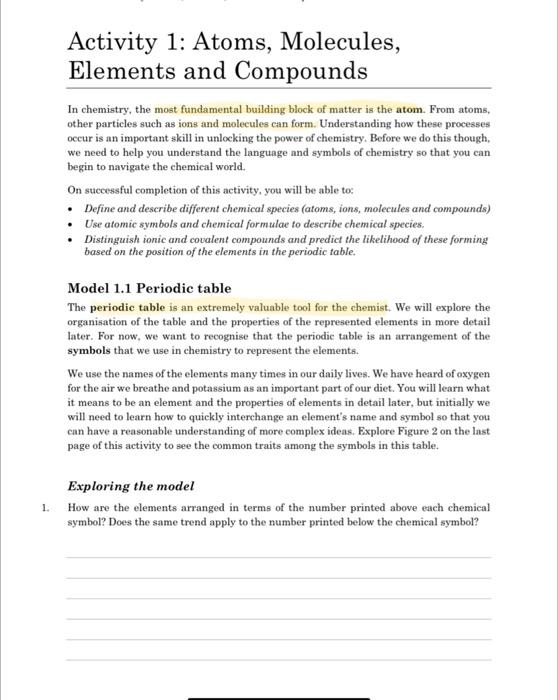 Solved In chemistry, the most fundamental building block of | Chegg.com