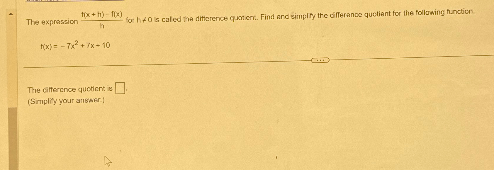 Solved The expression f(x+h)-f(x)h ﻿for h≠0 ﻿is called the | Chegg.com