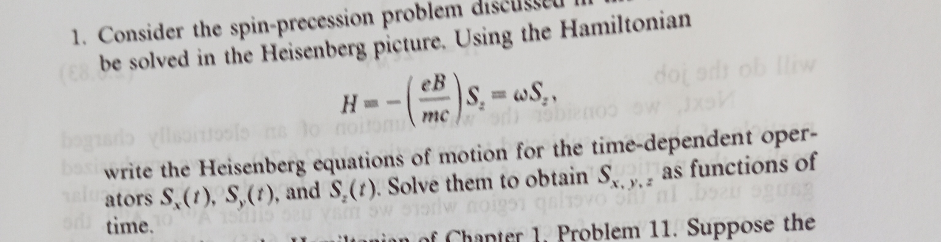 Solved Consider the spin-precession problem discussedbe | Chegg.com Solved Consider the spin-precession problem discussedbe | Chegg.com