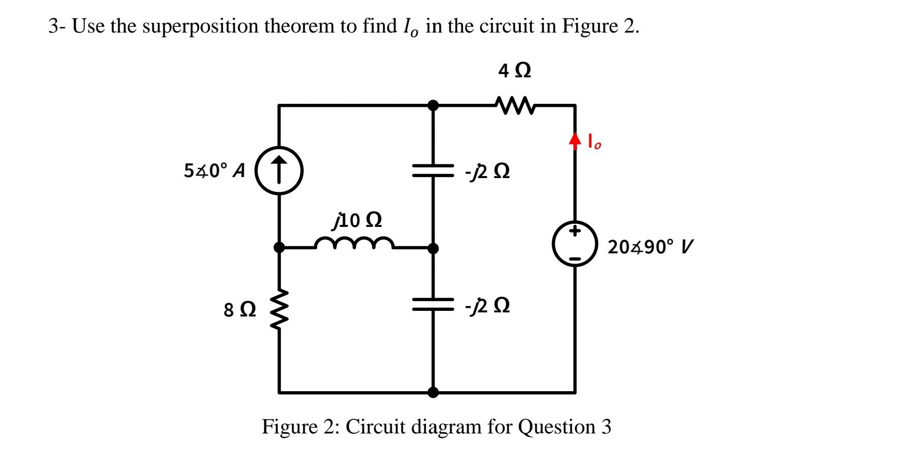 Solved 3- Use the superposition theorem to find Io in the | Chegg.com