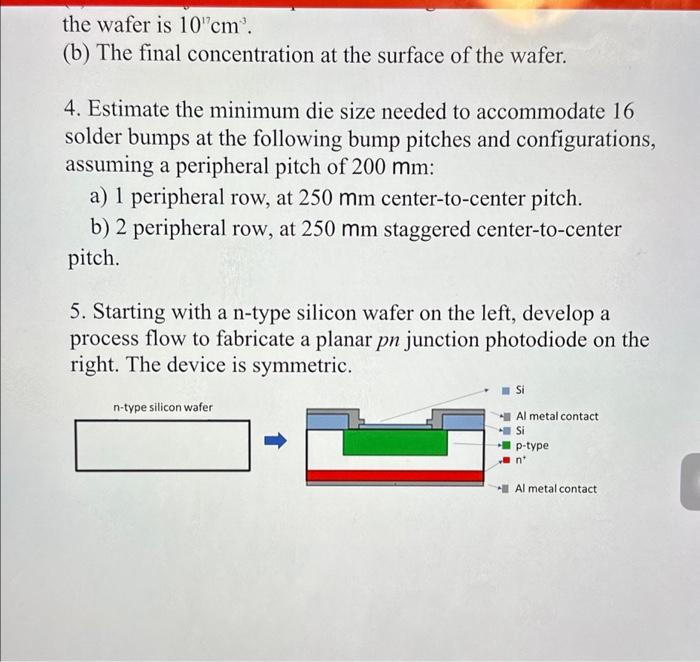 Solved the wafer is 10 cm³. (b) The final concentration at | Chegg.com
